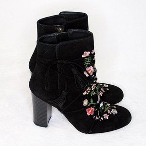 Sam Edelman | Shoes | Sam Edelman Winnie Black Suede Floral Embroidered ...